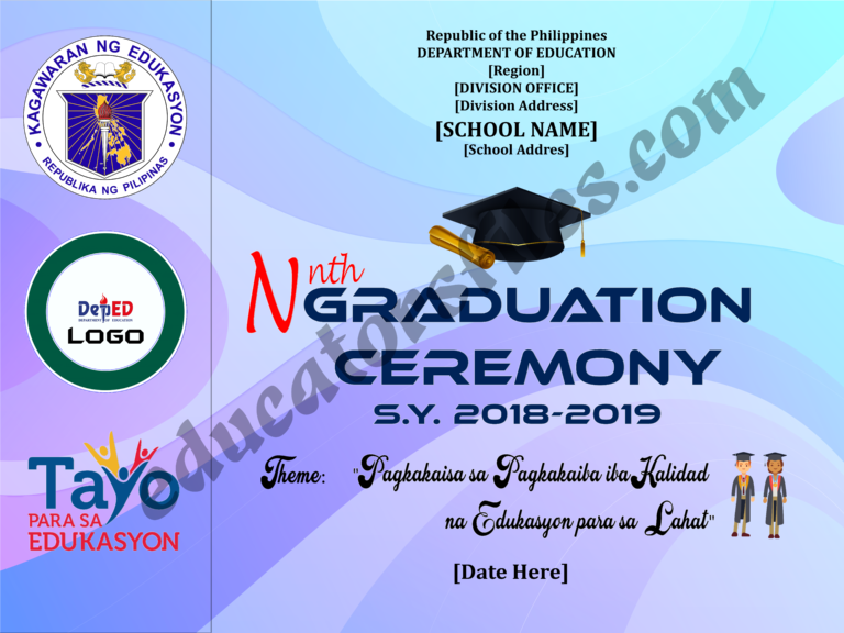 Completion Rites & Graduation Program Tarpaulin Layouts |EducatorsFiles