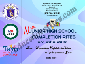 Completion Rites & Graduation Program Tarpaulin Layouts |EducatorsFiles