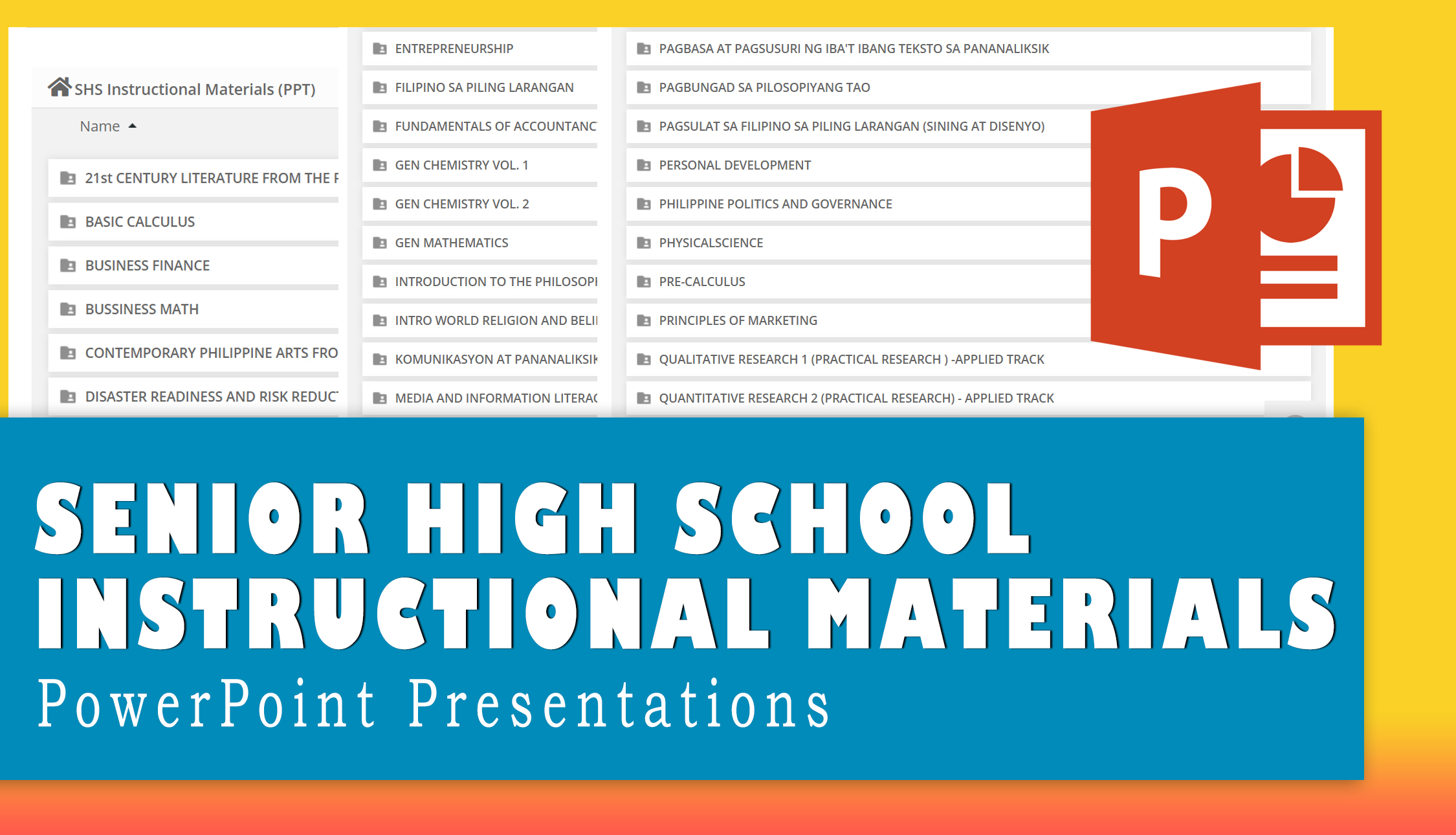 SHS Instructional Materials (PPT) » Educators' Files