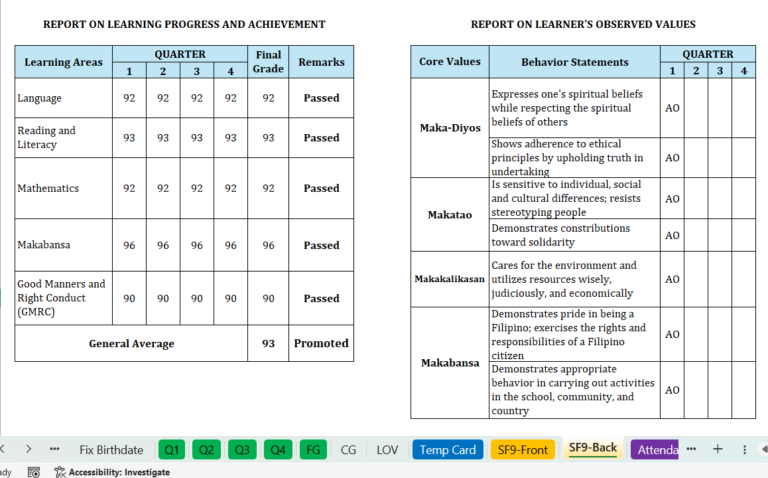 Automated SF9 for Grade 1 (SY 2025-2026) » Educators' Files