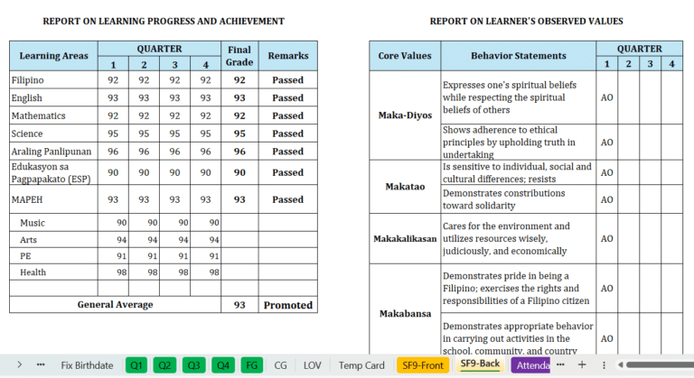 Automated SF9 for Grade 3 » Educators' Files